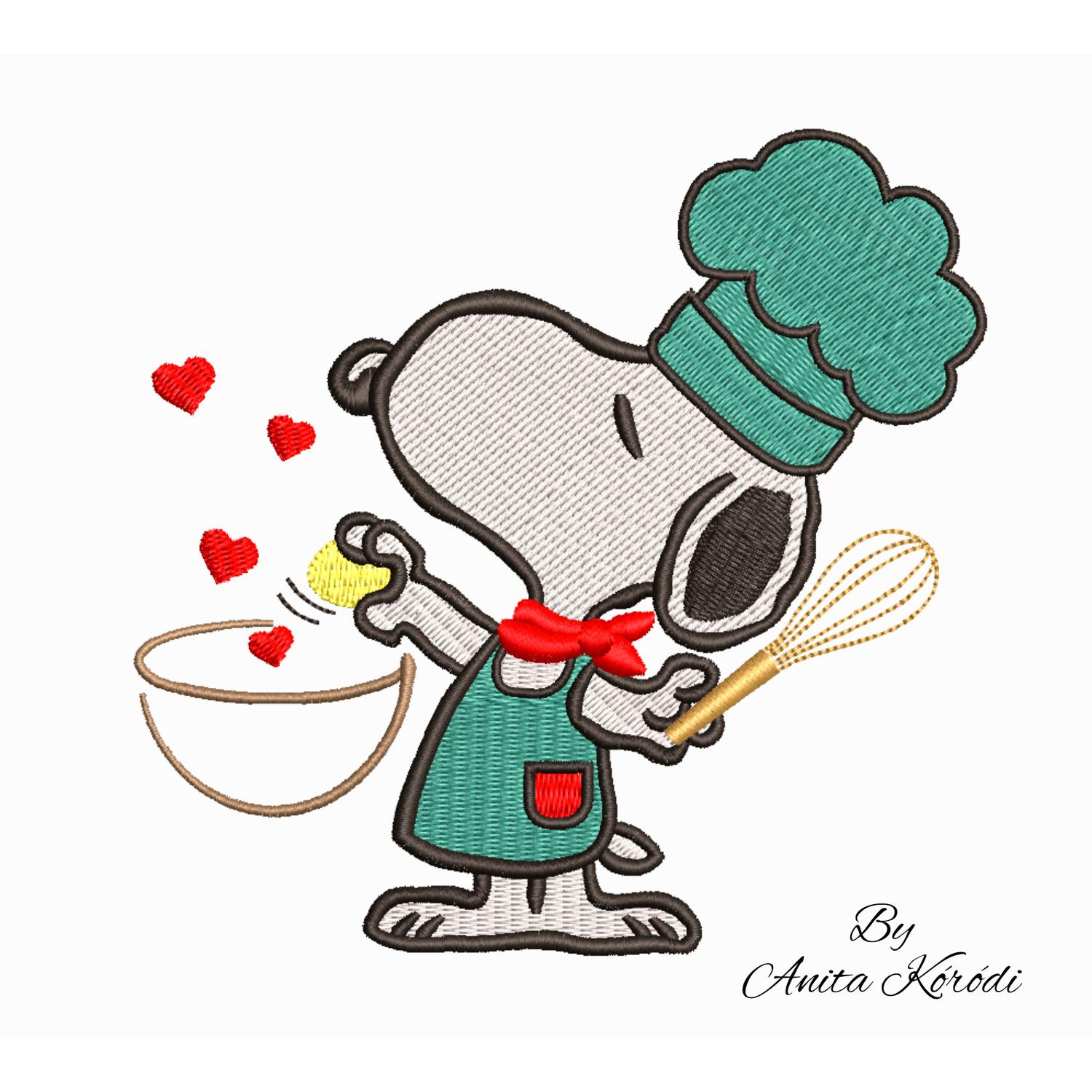 Snoopy cooking - Anita Kóródi - SvgEmbroideryDesign