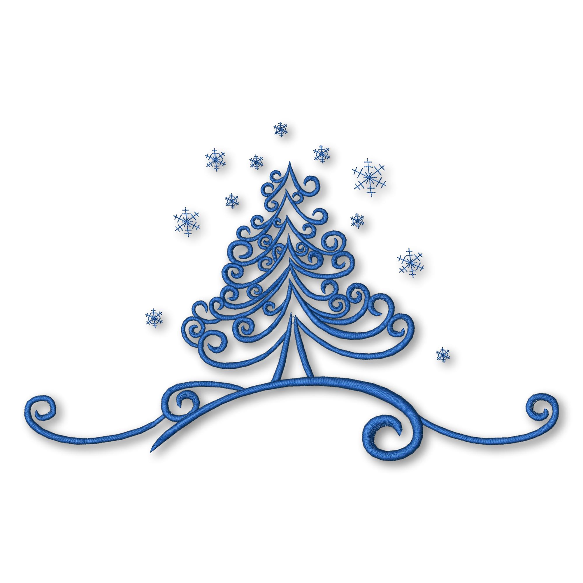 Christmas tree with snowflake - Anita Kóródi - SvgEmbroideryDesign