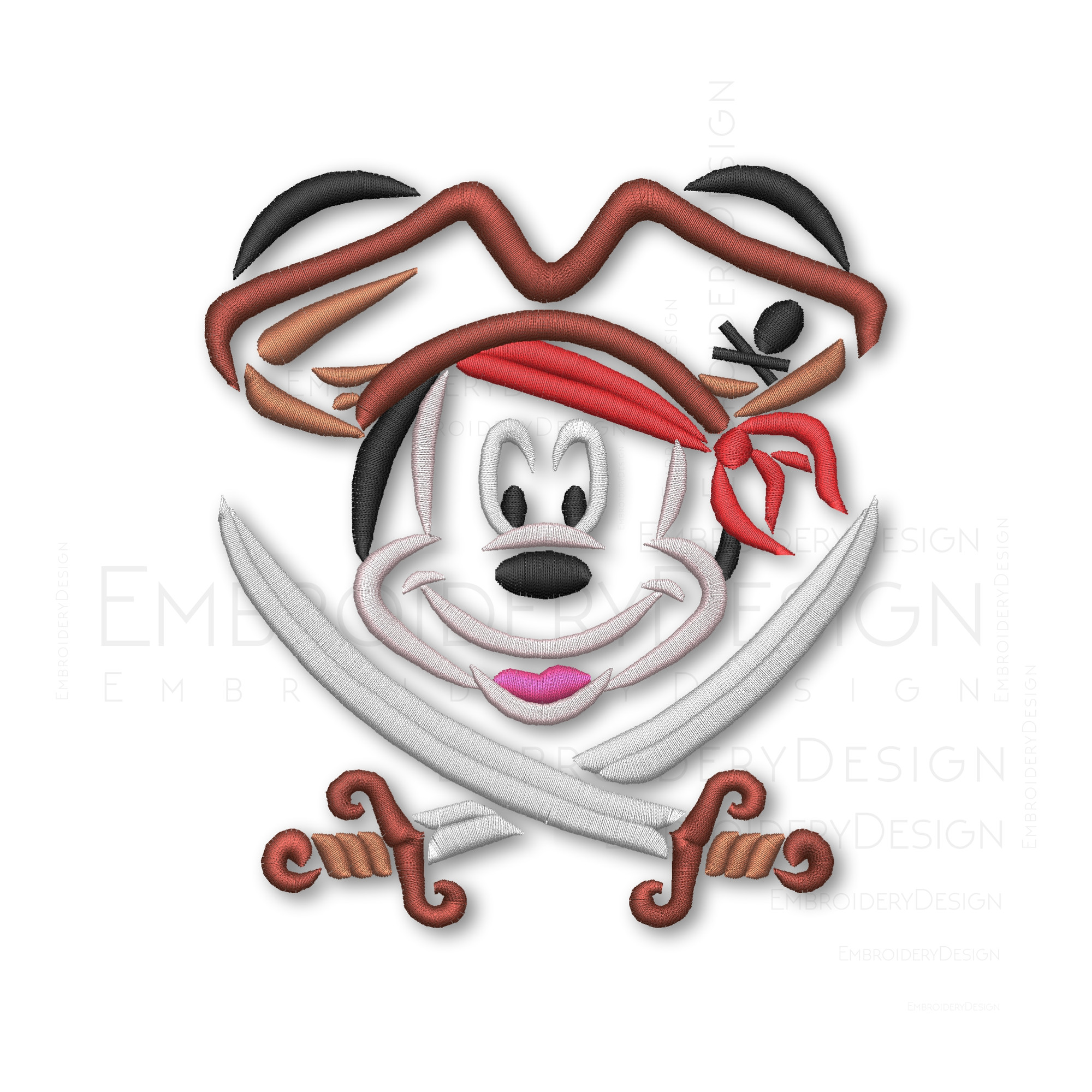 Mickey Mouse Pirate head v2 - Anita Kóródi - SvgEmbroideryDesign