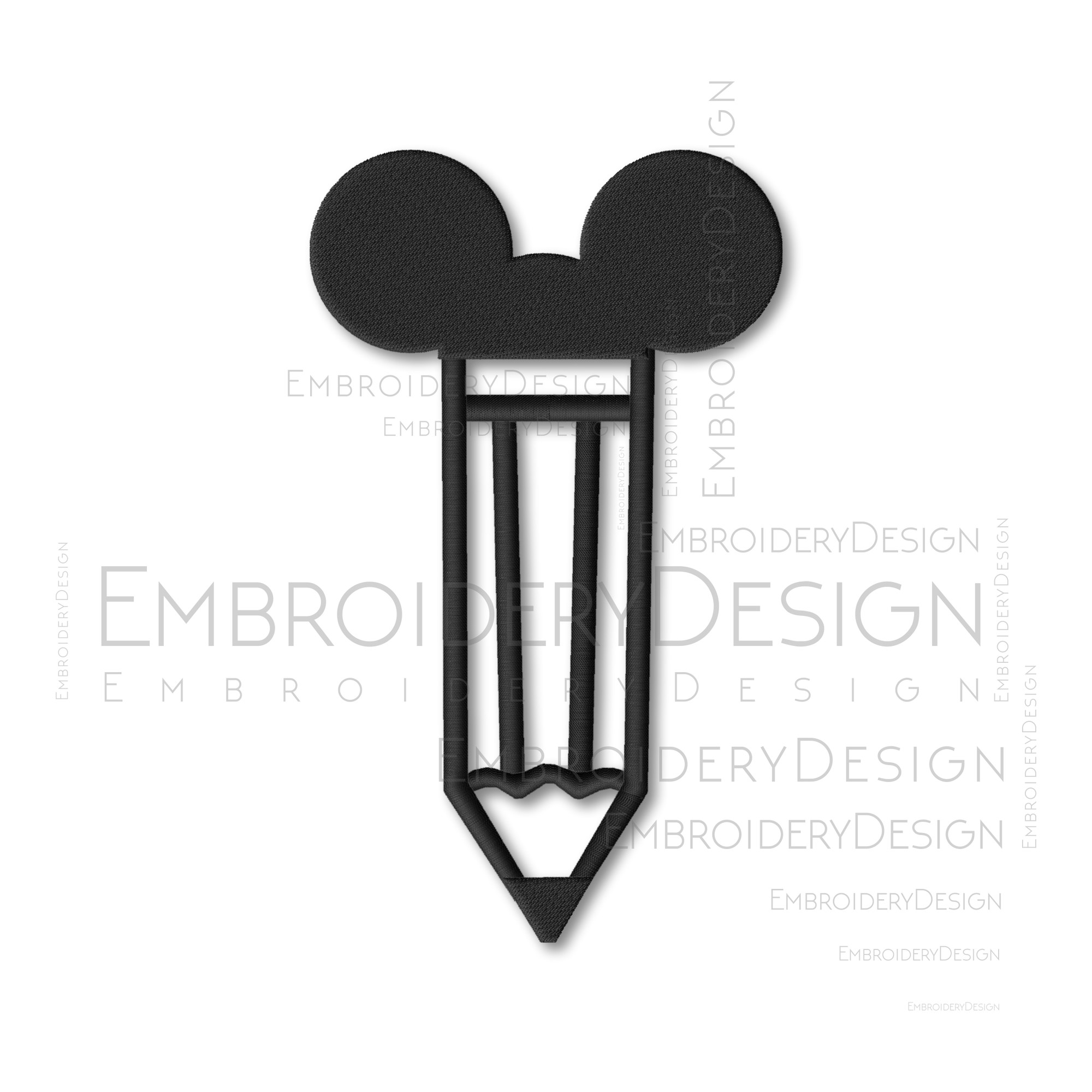Mickey Mouse School Head Pencil - Anita Kóródi - SvgEmbroideryDesign