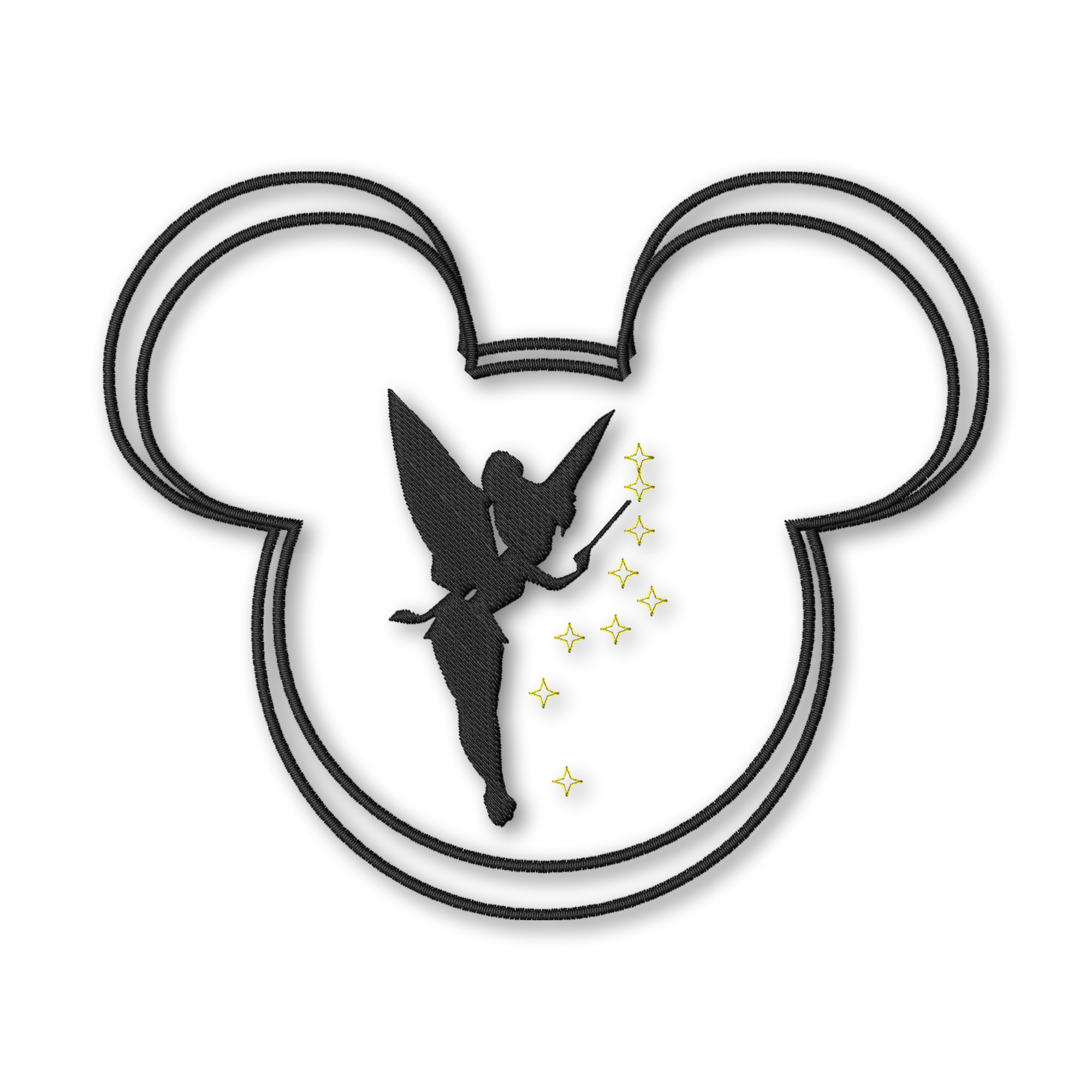 Tinkerbell Mickey Mouse head - Anita Kóródi - SvgEmbroideryDesign
