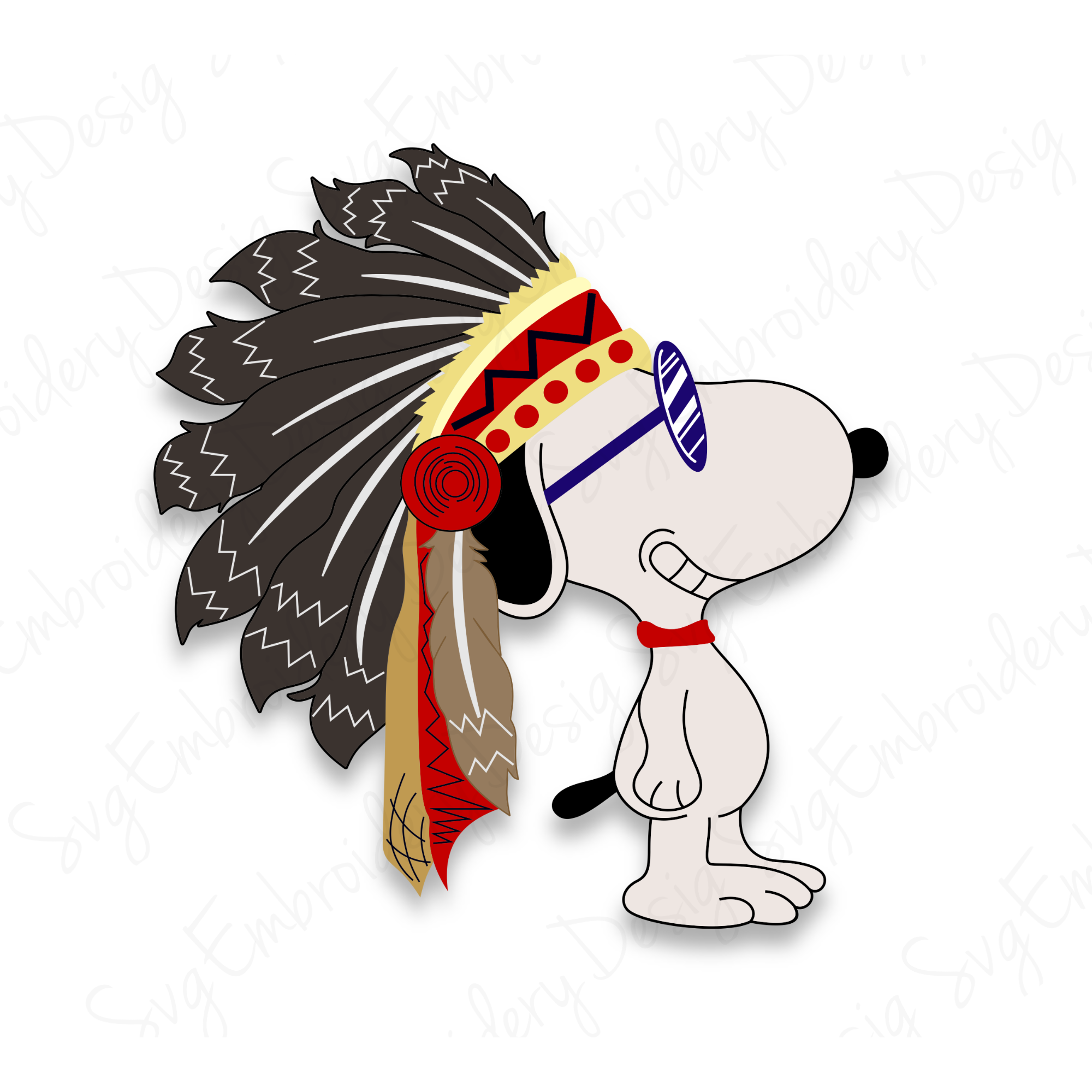 Snoopy Indian Vector SVG - Anita Kóródi - SvgEmbroideryDesign