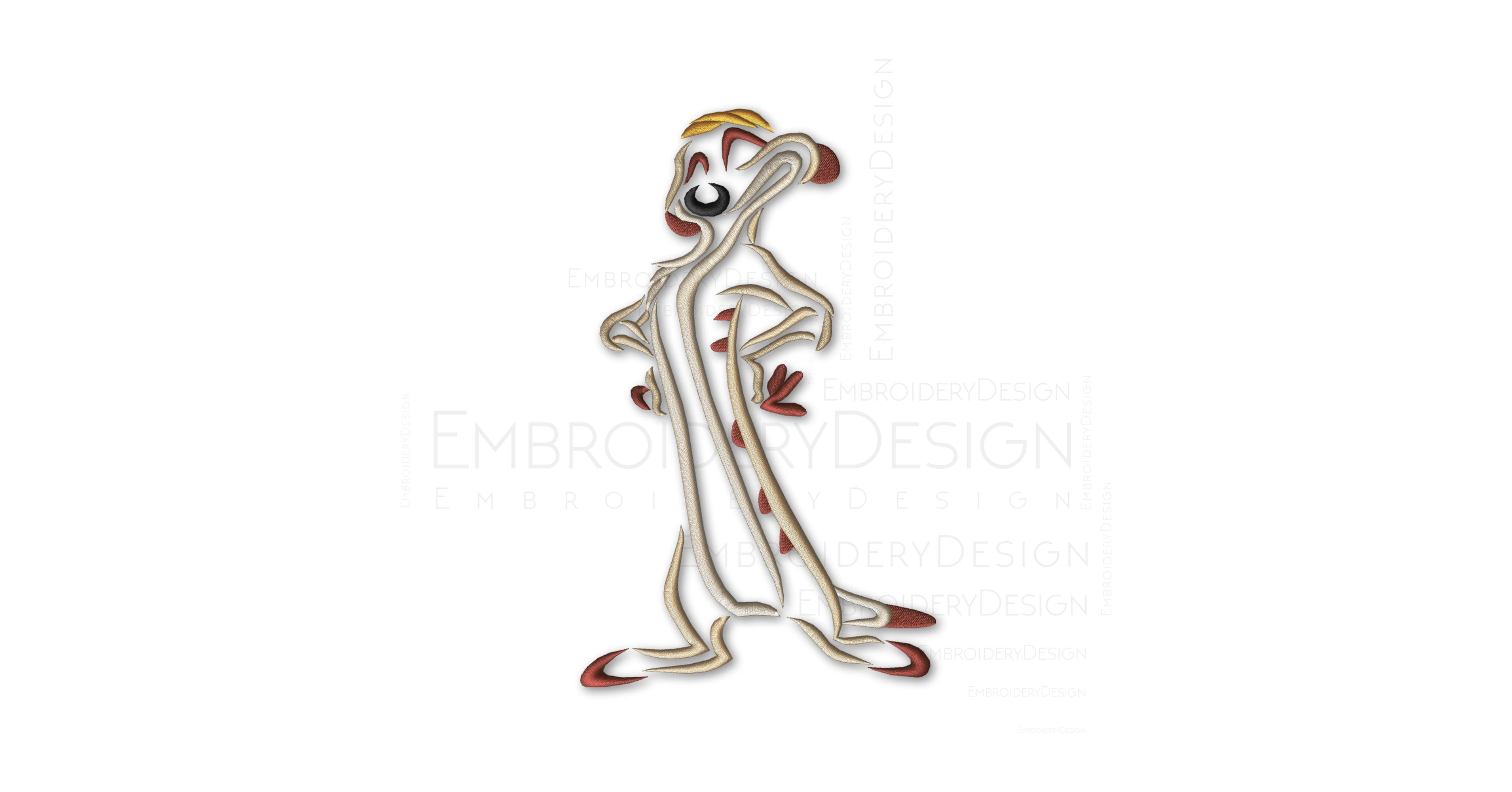 Timon Lion King Sketch Anita Kóródi Svgembroiderydesign
