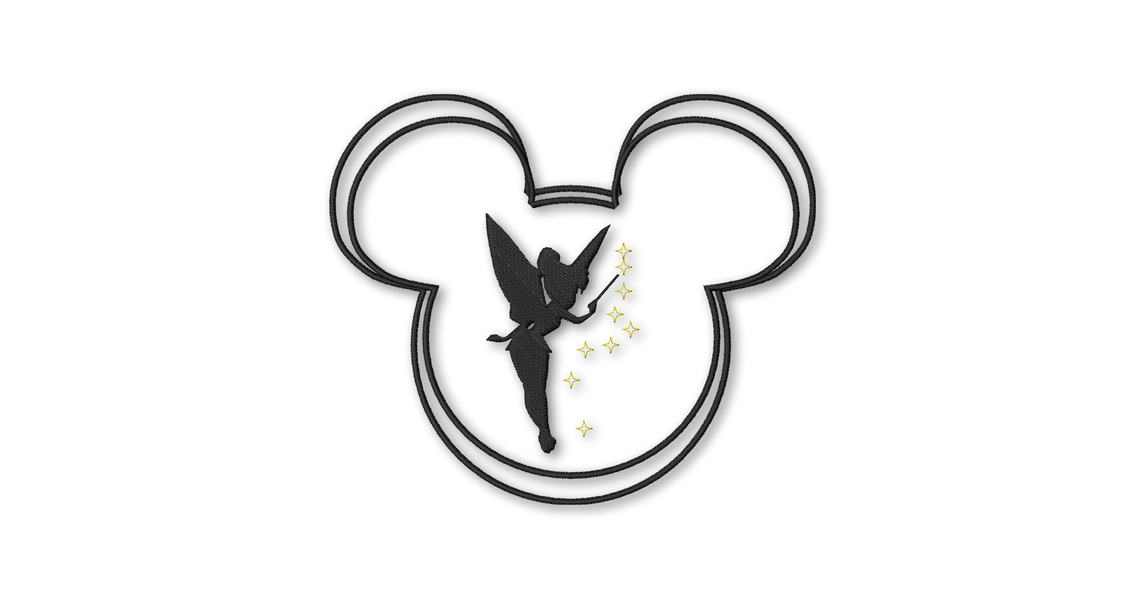 Tinkerbell Mickey Mouse head - Anita Kóródi - SvgEmbroideryDesign