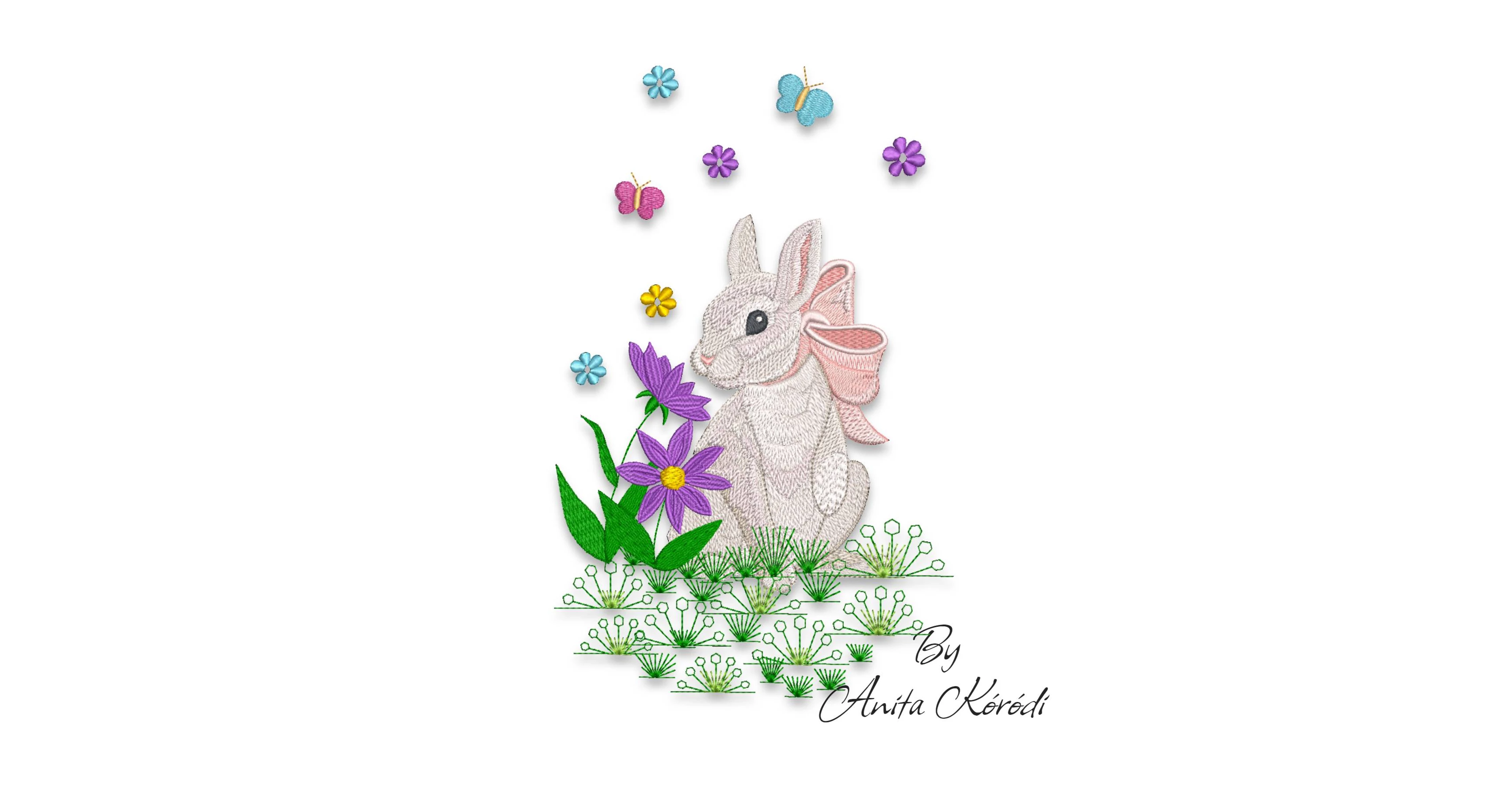 Easter Bunny embroidery design - Anita Kóródi - SvgEmbroideryDesign