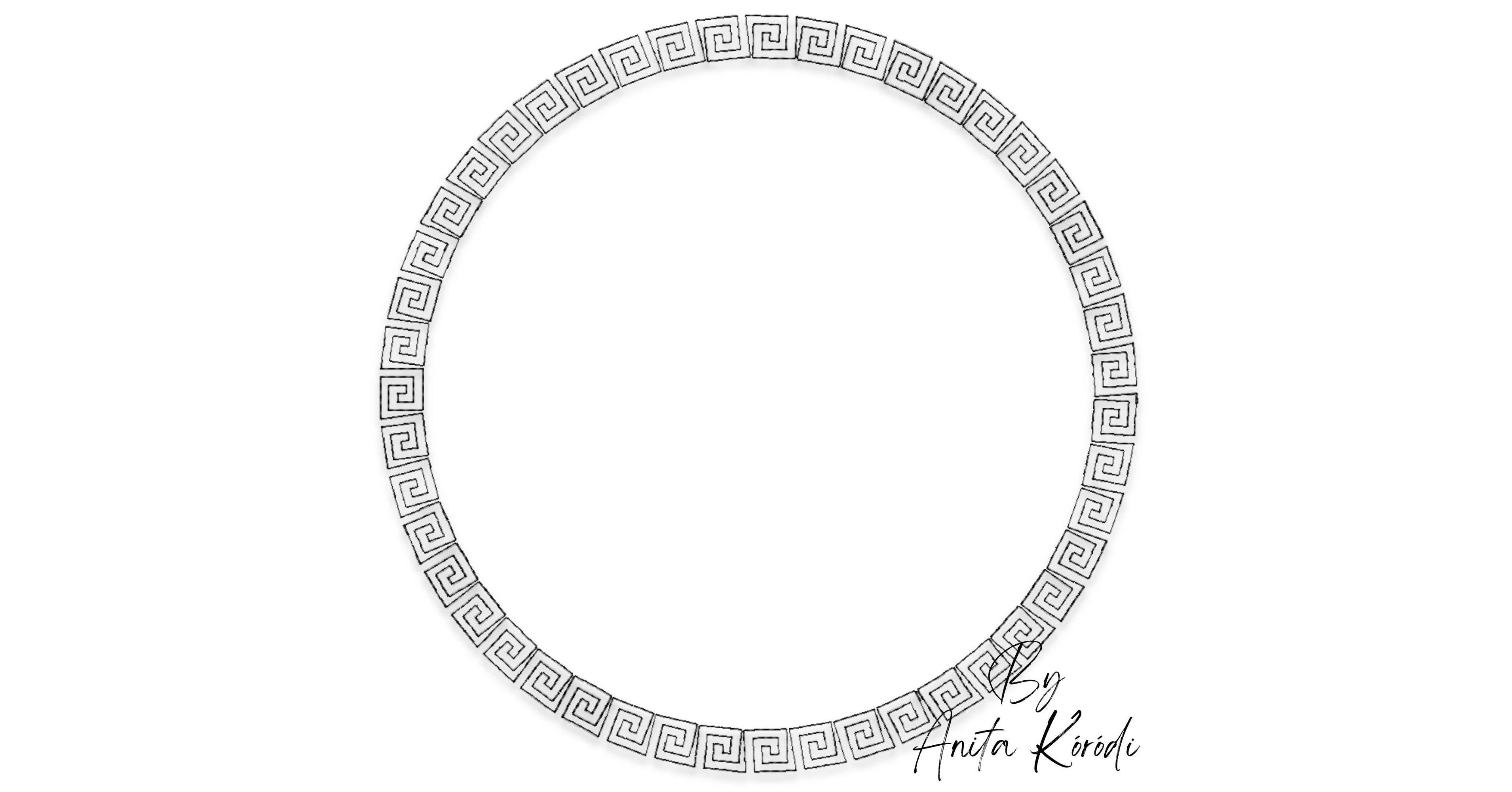 Greek Key Circle Frame Embroidery Design