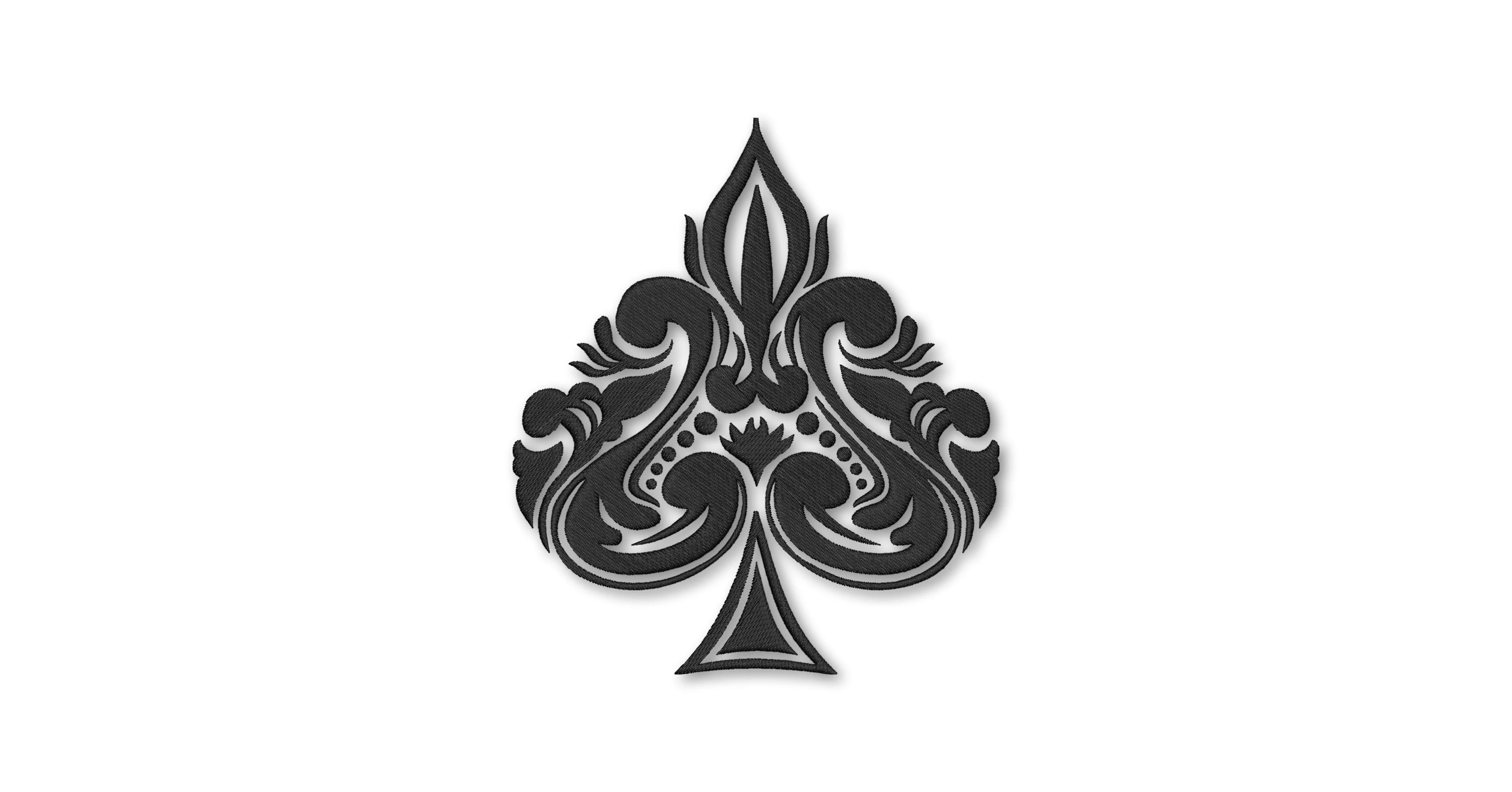 Playing card spades Embroidery Design