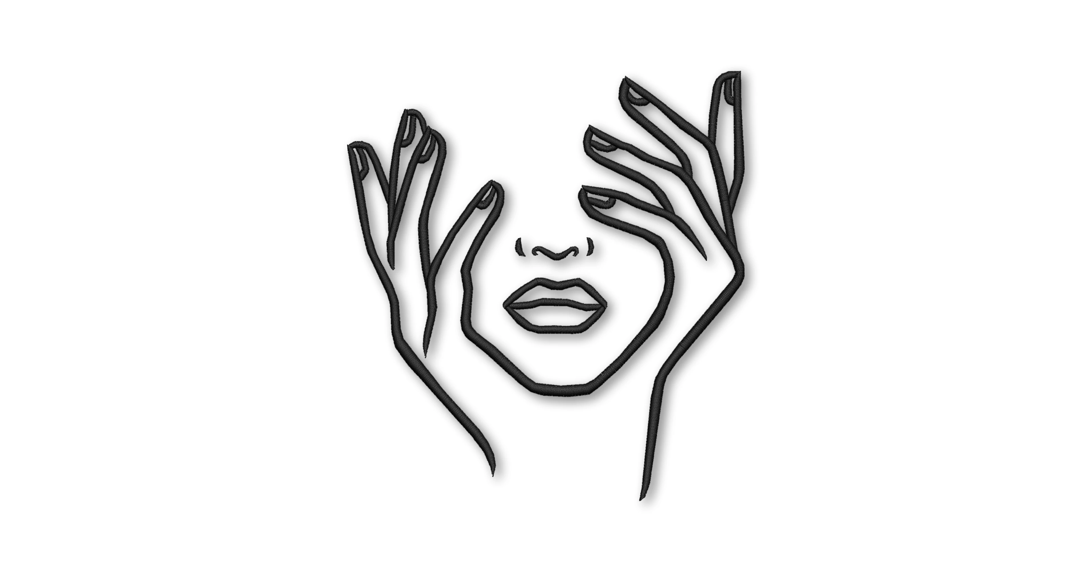 Line art face - Anita Kóródi - SvgEmbroideryDesign