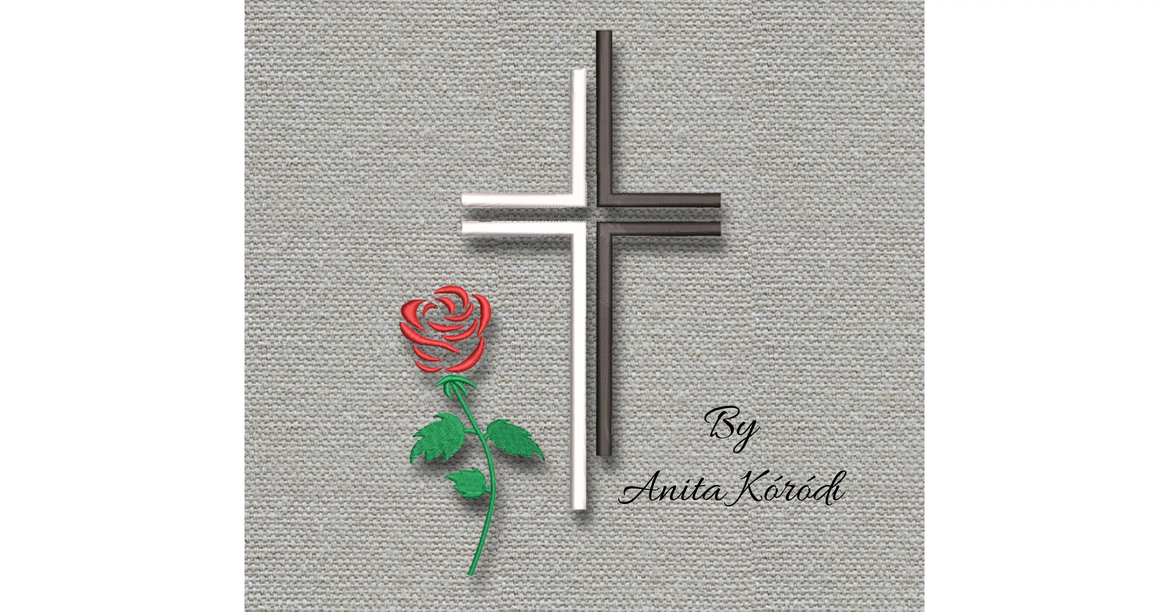 Cross Rose Embroidery Machine Design - Anita Kóródi - SvgEmbroideryDesign