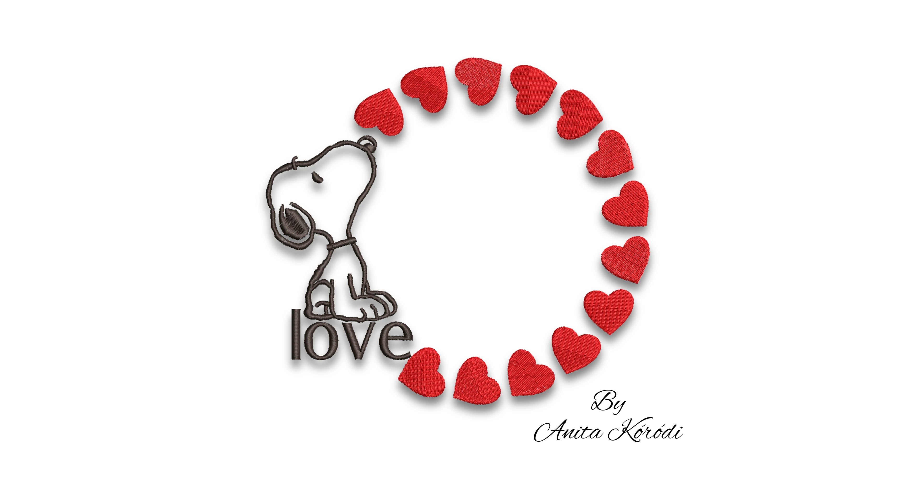 SNOOPY CIRCLE Embroidery Design