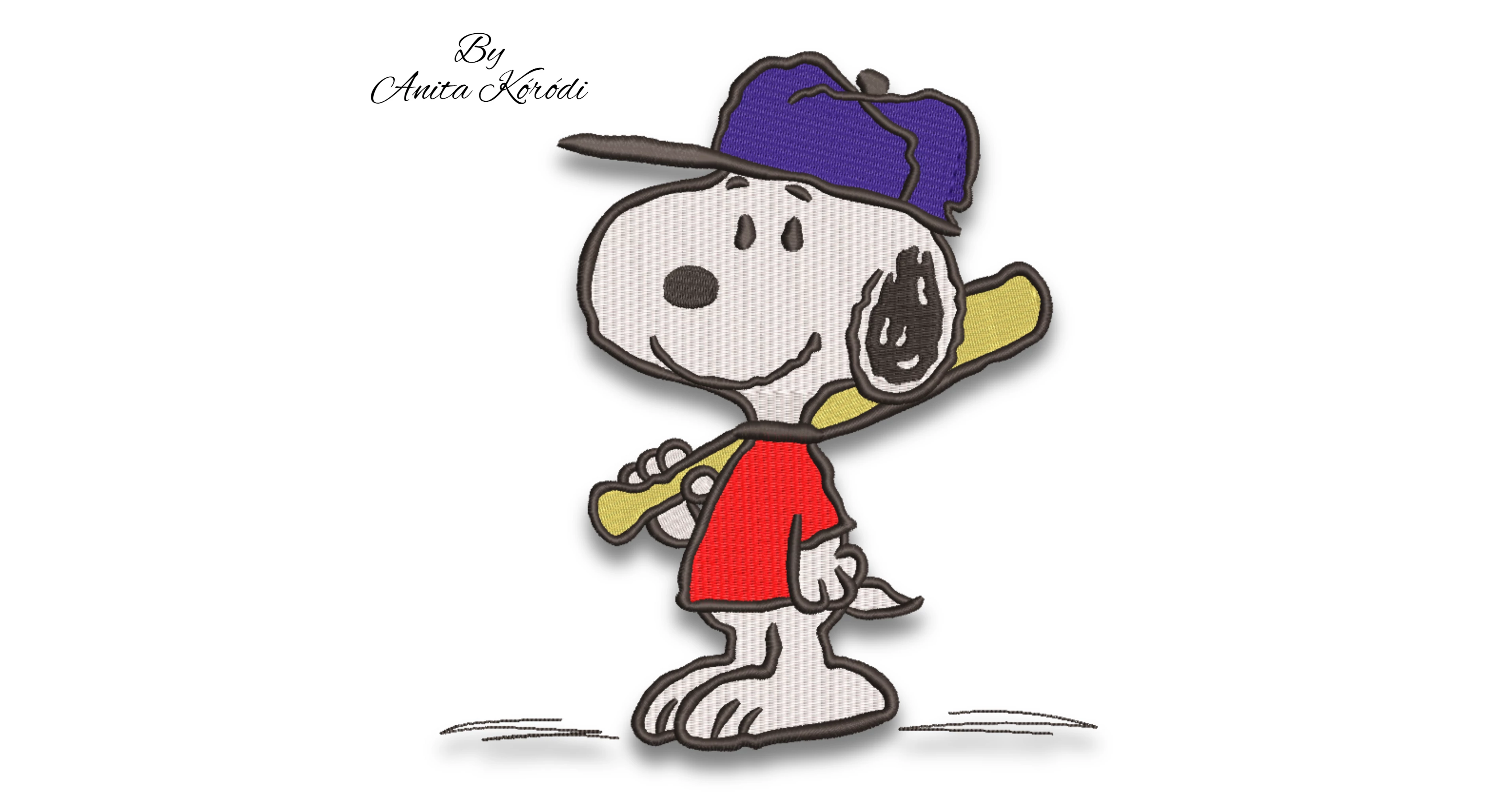 Snoopy Baseball - Anita Kóródi - SvgEmbroideryDesign