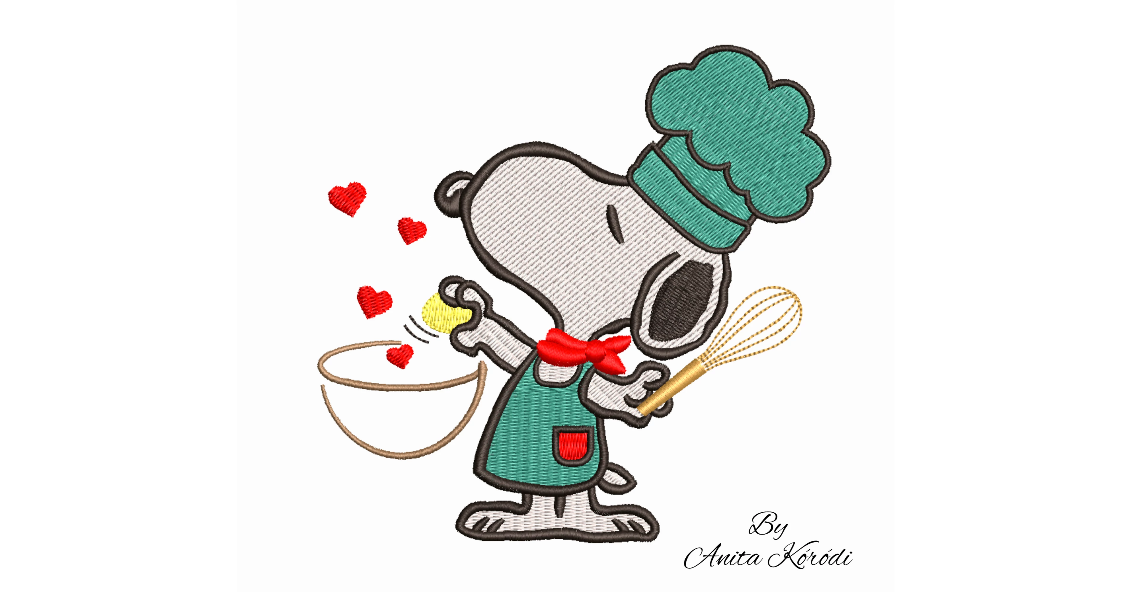 Snoopy cooking - Anita Kóródi - SvgEmbroideryDesign