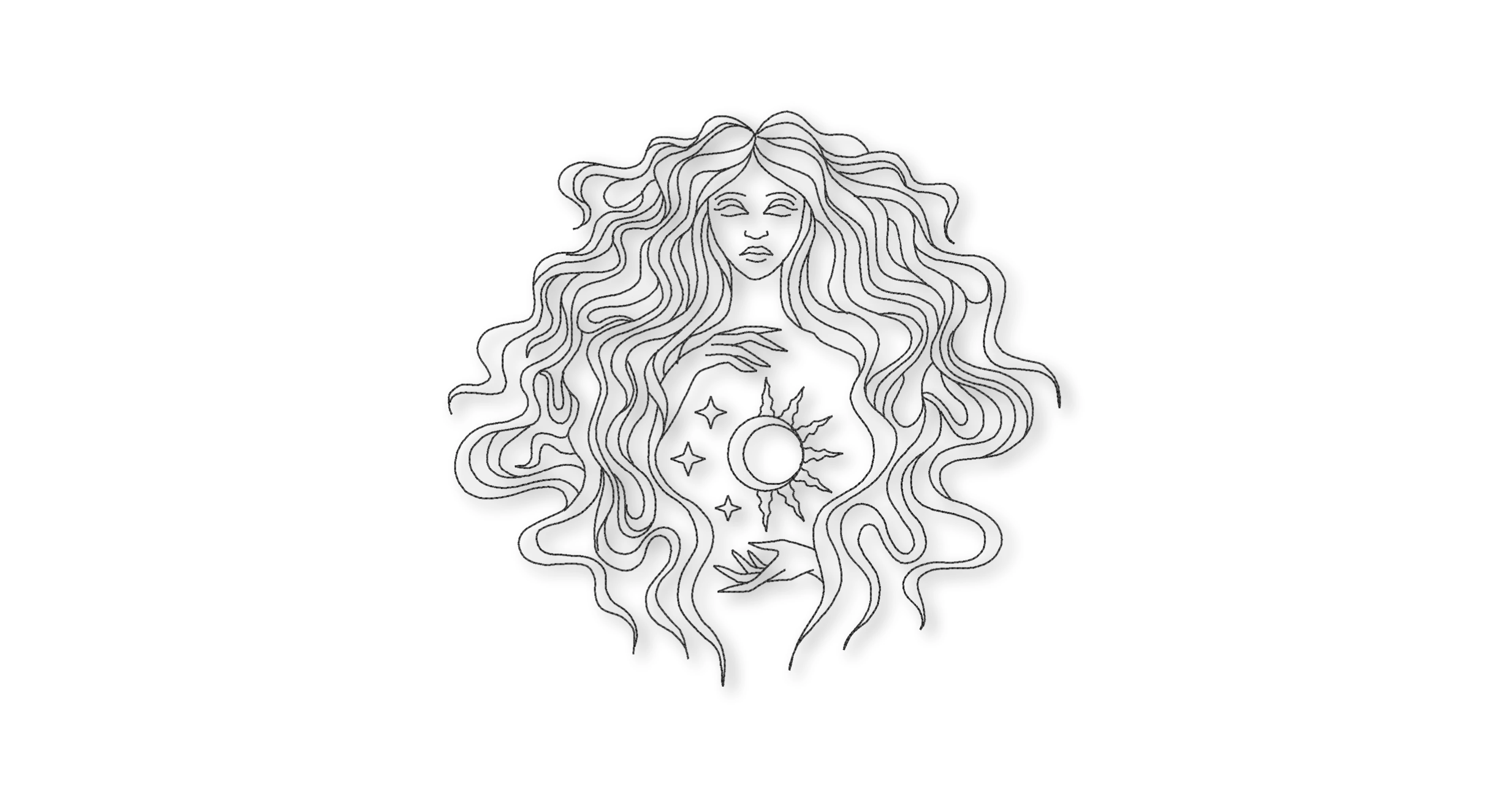 Celestial Woman Goddess Magic Wizard - Anita Kóródi - SvgEmbroideryDesign