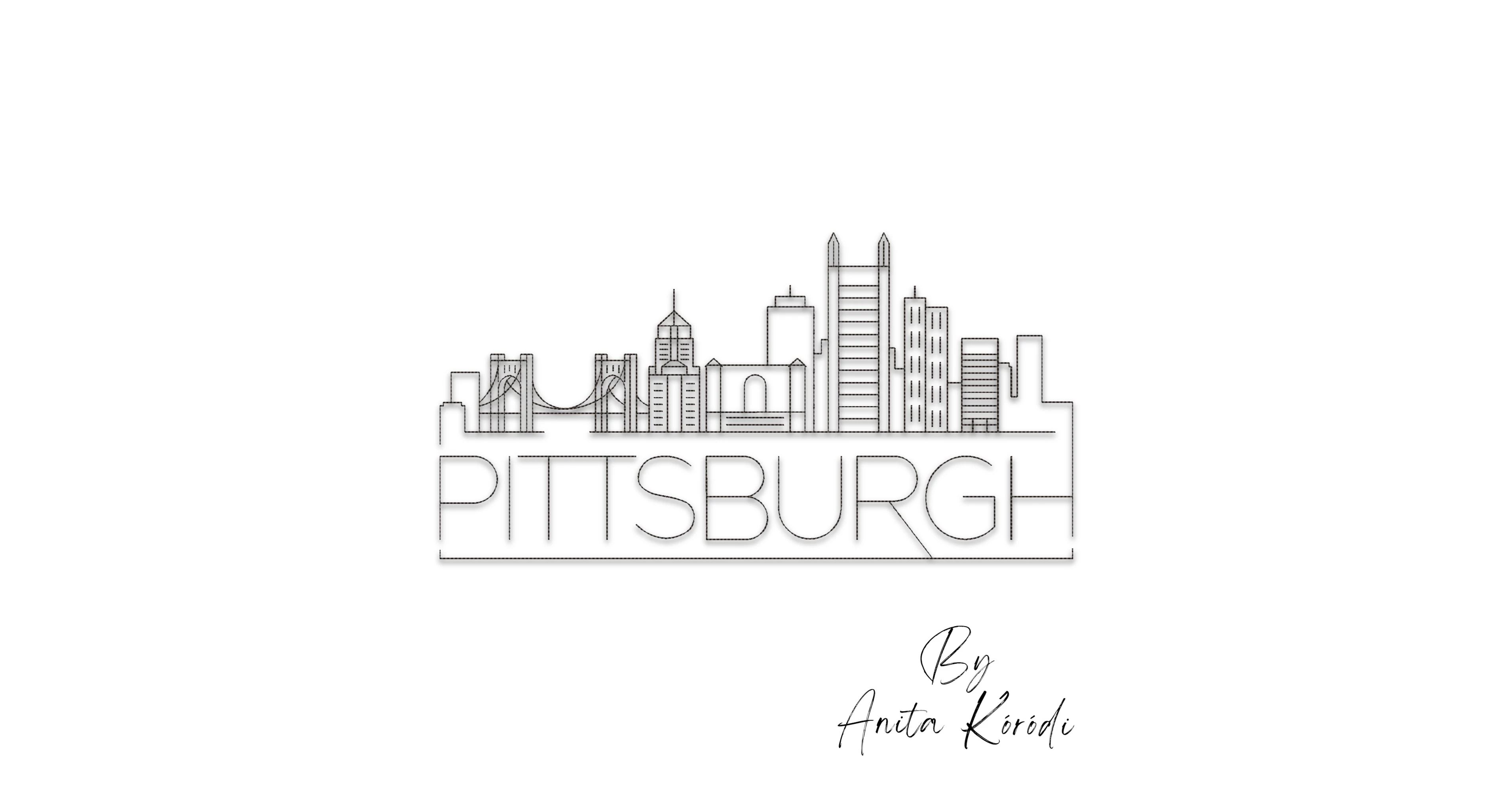 Pittsburgh skyline embroidery machine design Embroidery Design